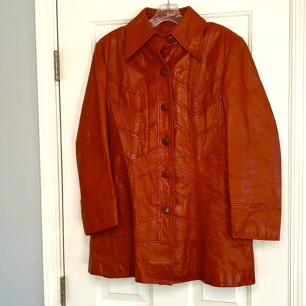 Vintage 70s Tfc Cognac Leather Jacket - Gem